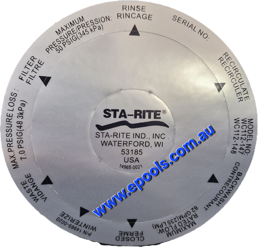 Decal ONGA Pantera Sand Filter label 14965-0020 – Epools Pool Shop